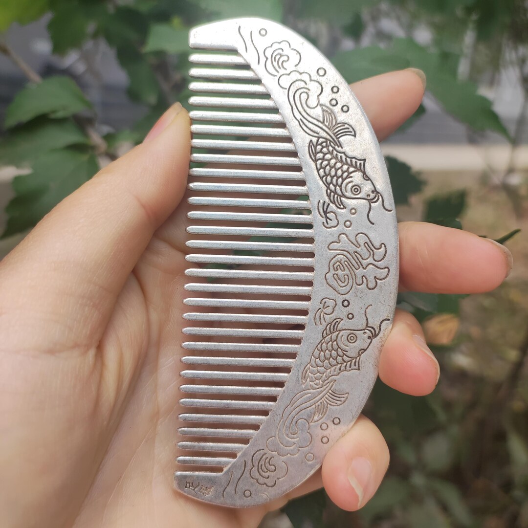Vintage Sterling Copper Travel Comb, Floral Design Antique Unique Rare ...