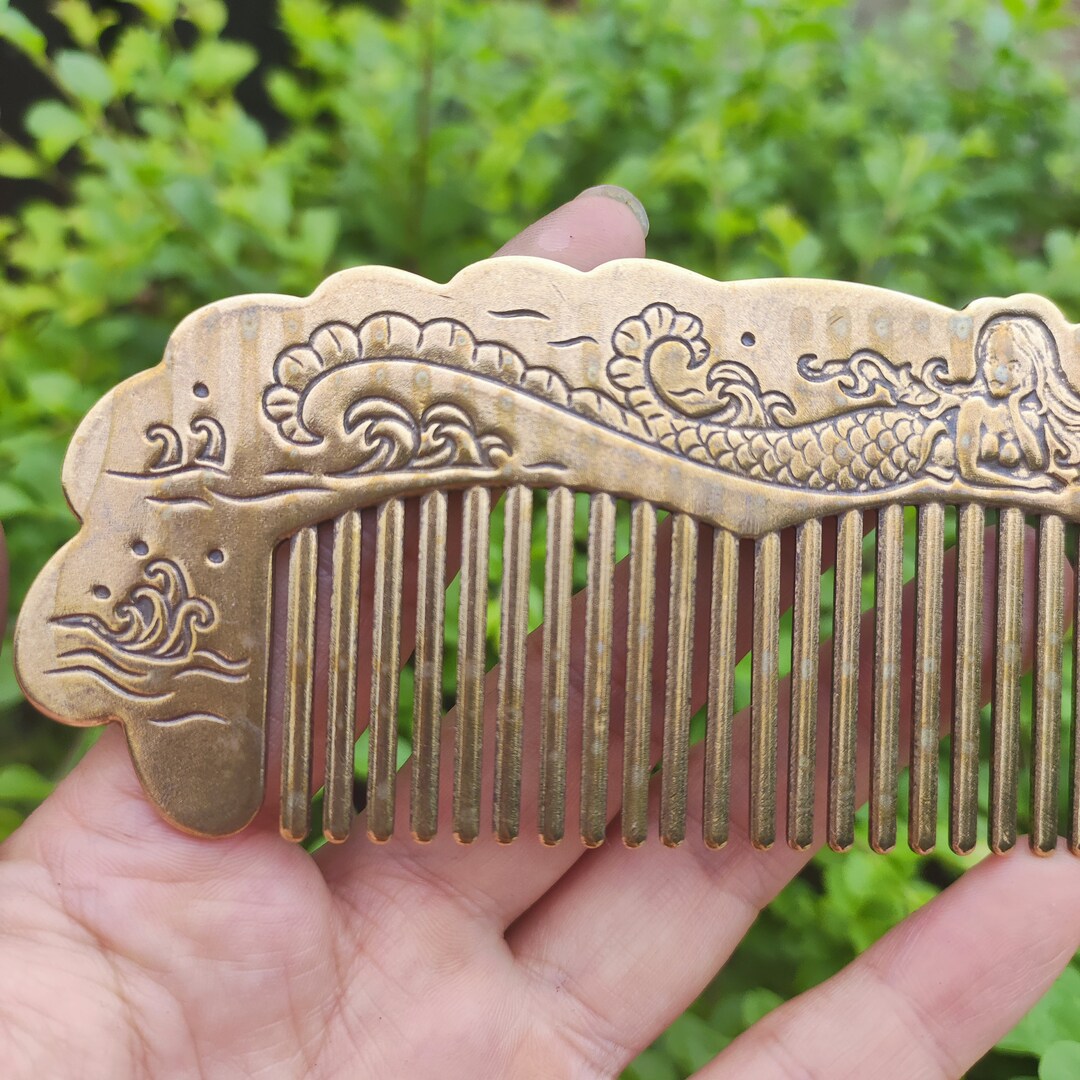 Vintage Sterling Copper Travel Comb, Floral Design Antique Unique Rare ...