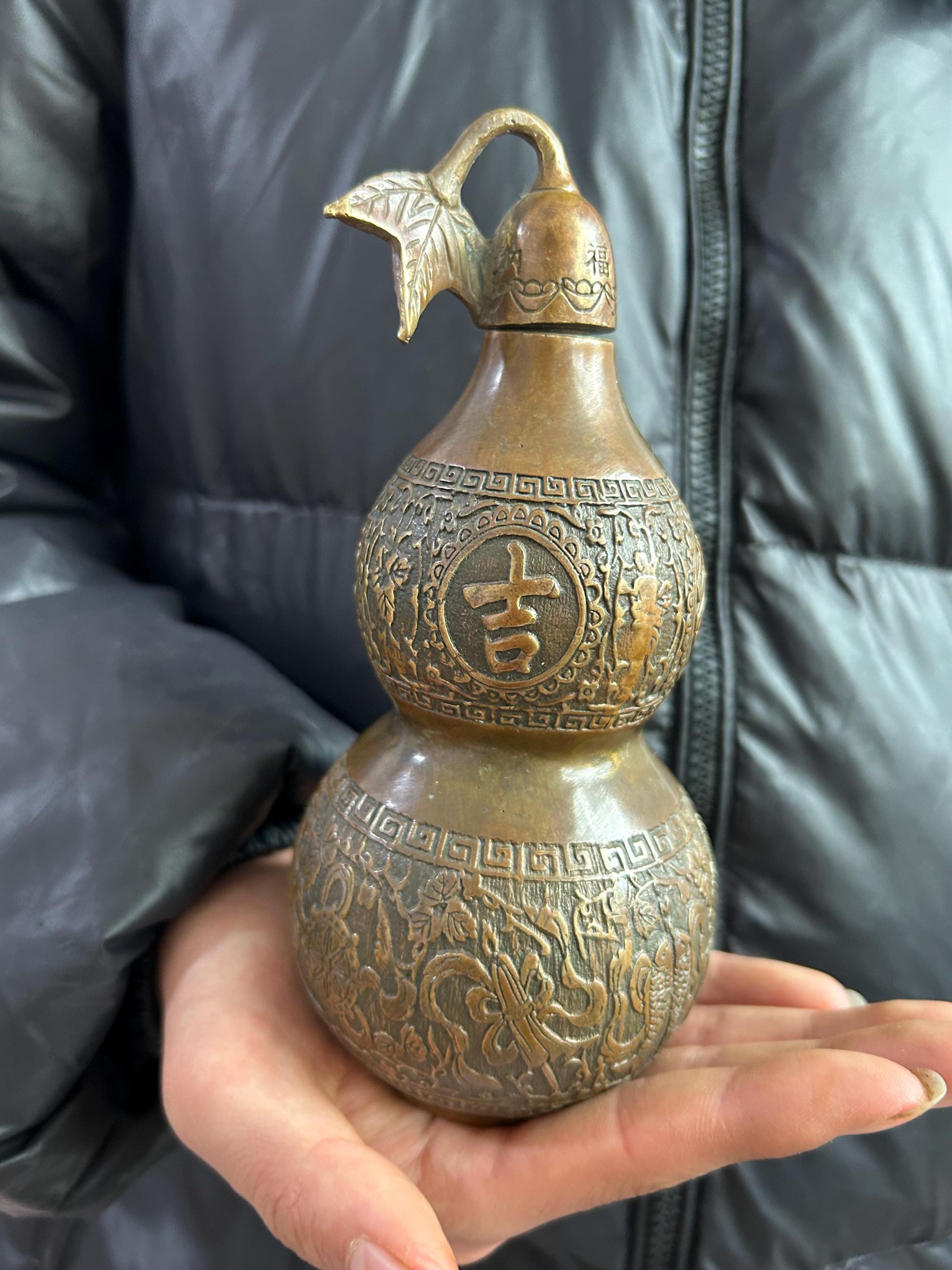 Unique Copper Hu Lu Fengshui Decor Blessing Good Luck Prosperity ...