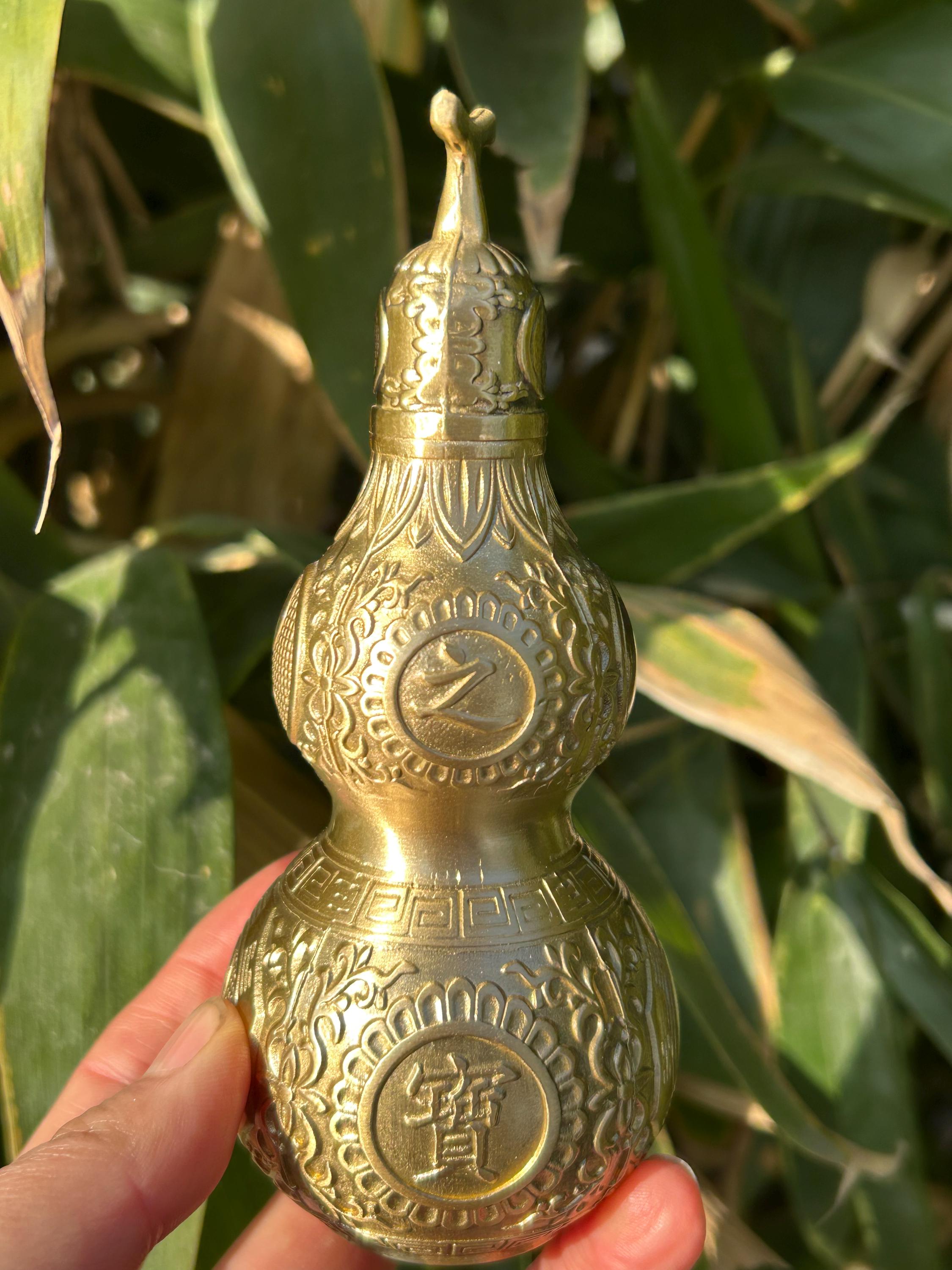Copper Hu Lu Fengshui Decor Blessing Good Luck Prosperity Gifting Wu ...