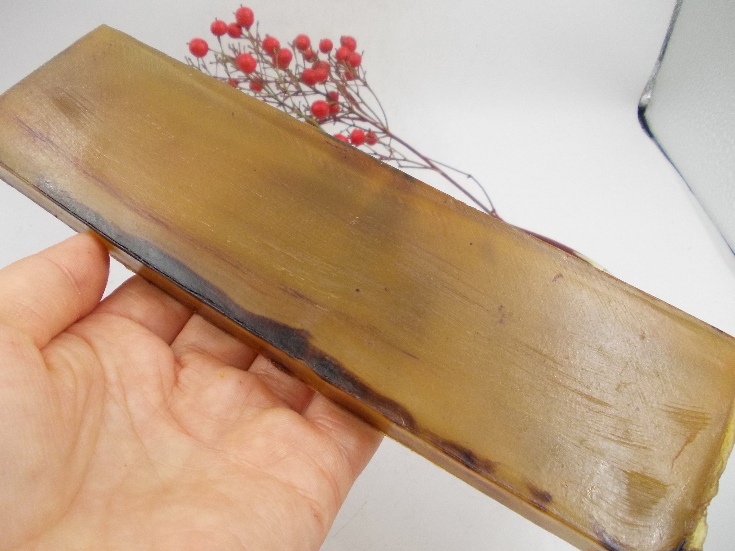 1pic L19cm thk1.21.4natural Sheep Horn Scale for Knife - Etsy