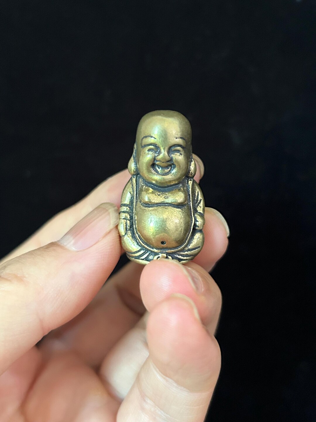 Mini Brass Laughing Buddha Buddha Standing Buddha,peace Zen Bodhisattva ...