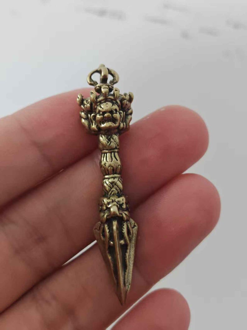 Nepal Buddha Vajra Bronze, Tibetan Brass Dorje, Long Phurpa Pestle ...