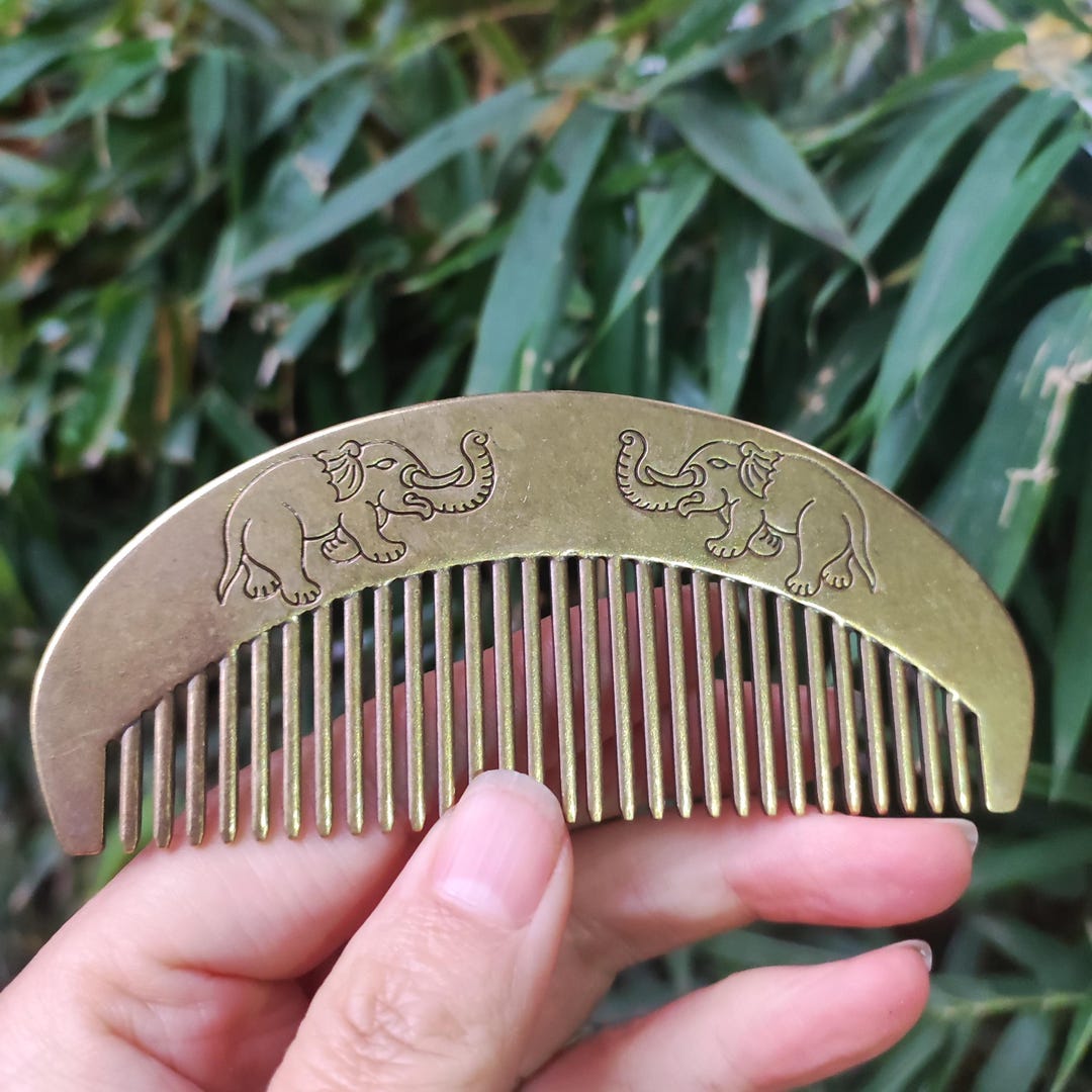 Vintage Sterling Brass Travel Comb, Floral Design Antique Unique Rare ...