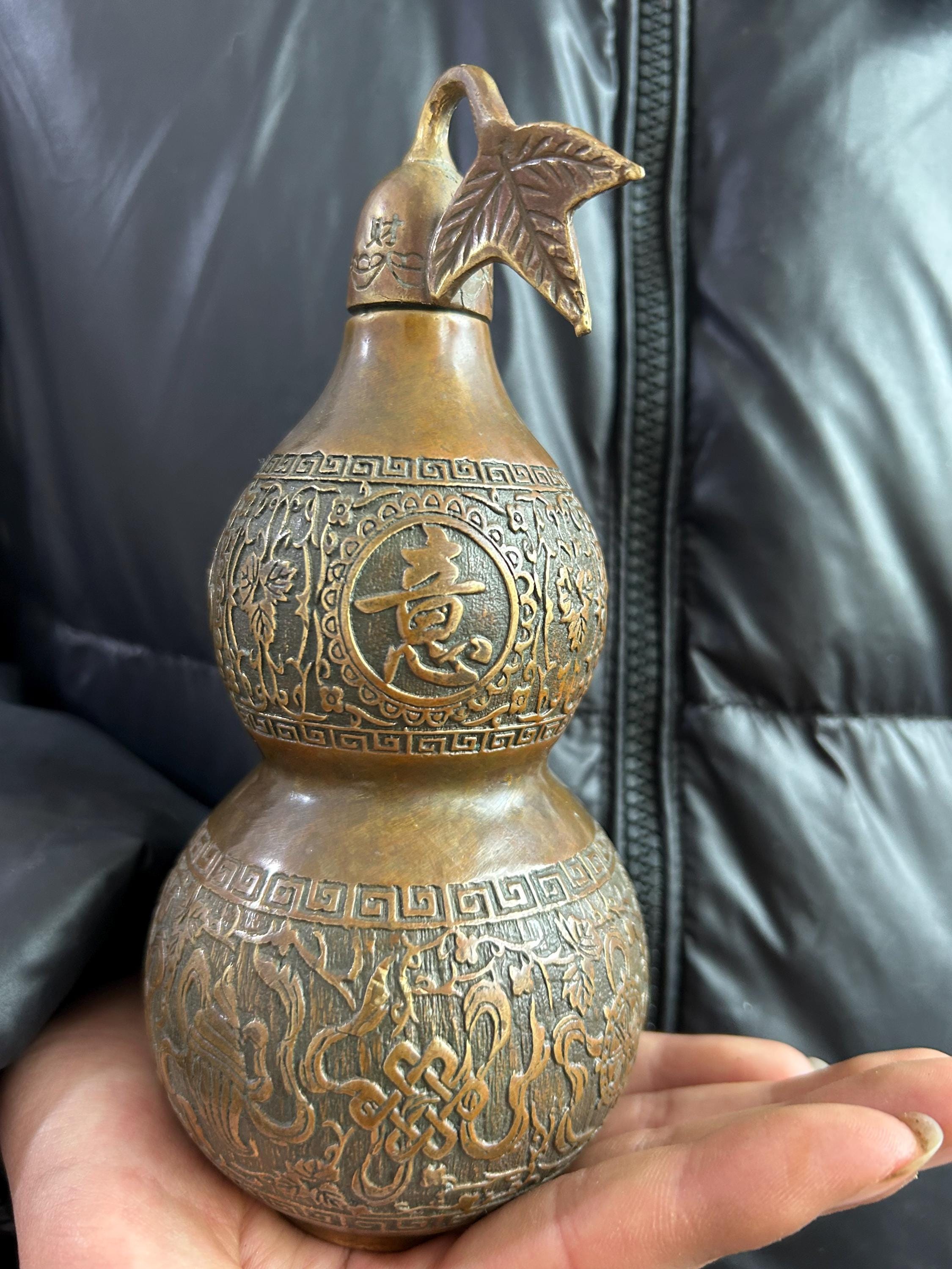 Unique Copper Hu Lu Fengshui Decor Blessing Good Luck Prosperity ...