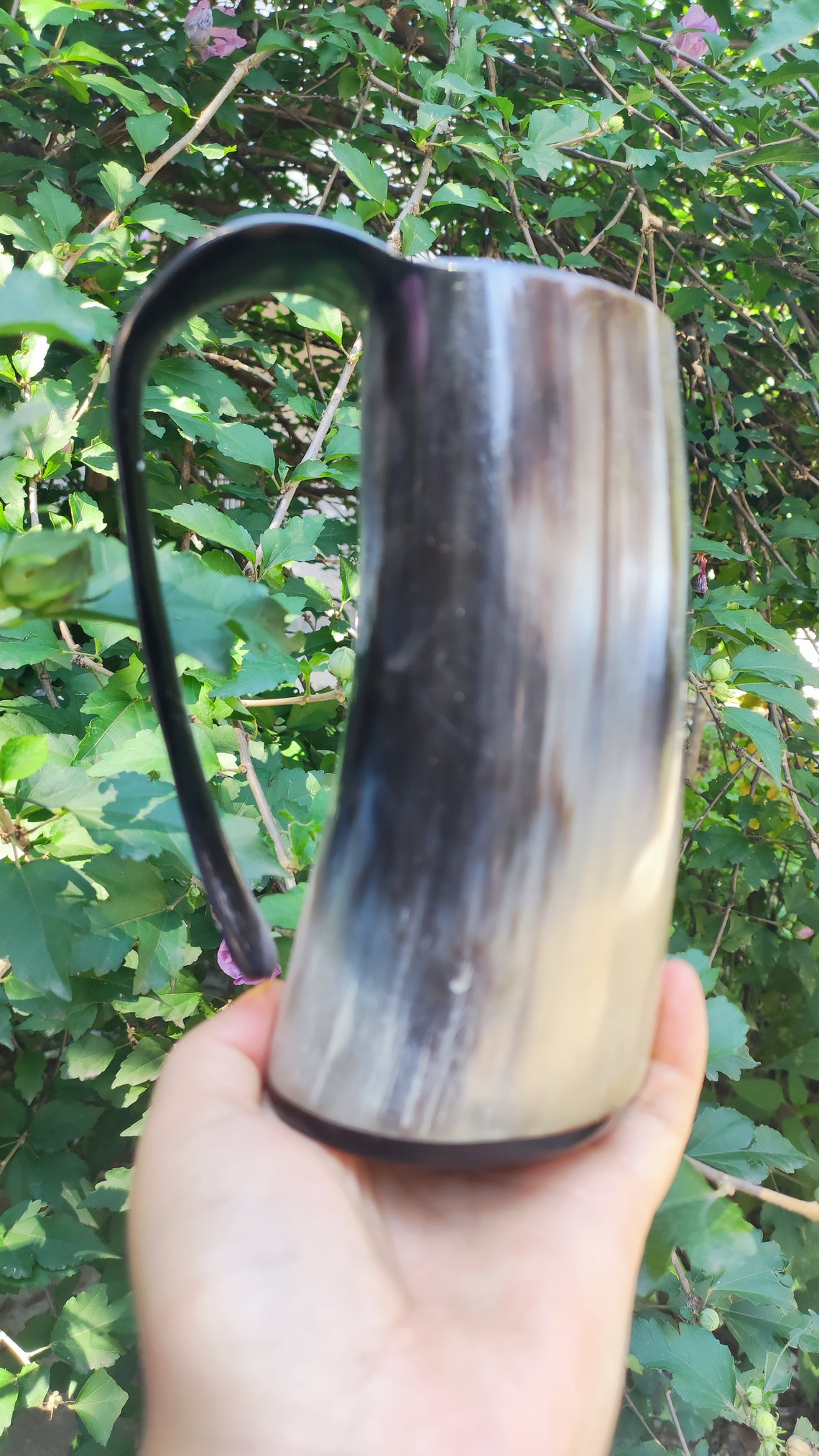Viking Drinking Horn With Stand Bull Cattle Horn Beer Cup Food Grade ...
