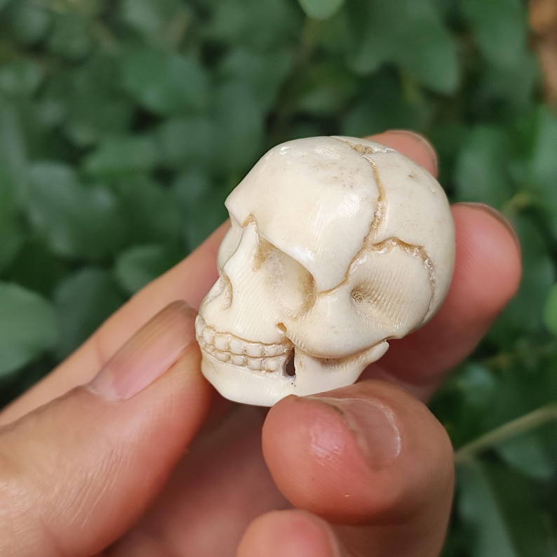 Get 1 Tibetan Yak Bone Human Skull Shape Beeds for Jewelry Making ...