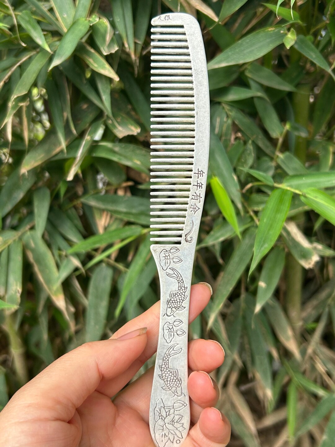 Vintage Sterling Copper Travel Comb, Floral Design Antique Unique Rare ...