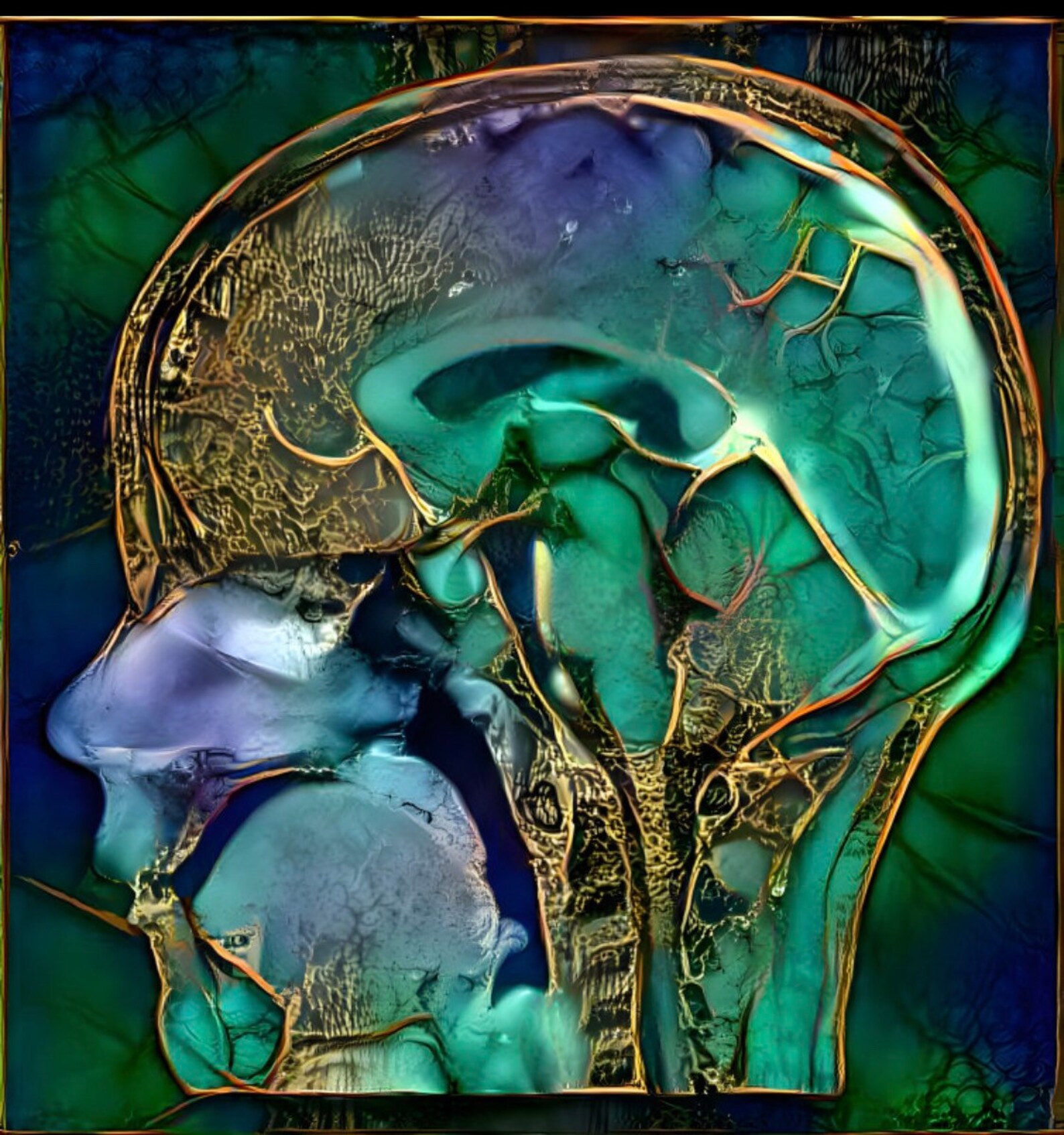 Brain Anatomy in Bright Green Color Ready to Hang Canvas - Etsy