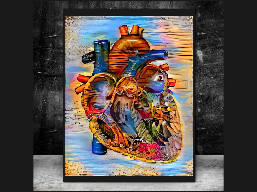 Heart Cardiac Anatomy, Canvas, Color Radiology Art Science Medical ...