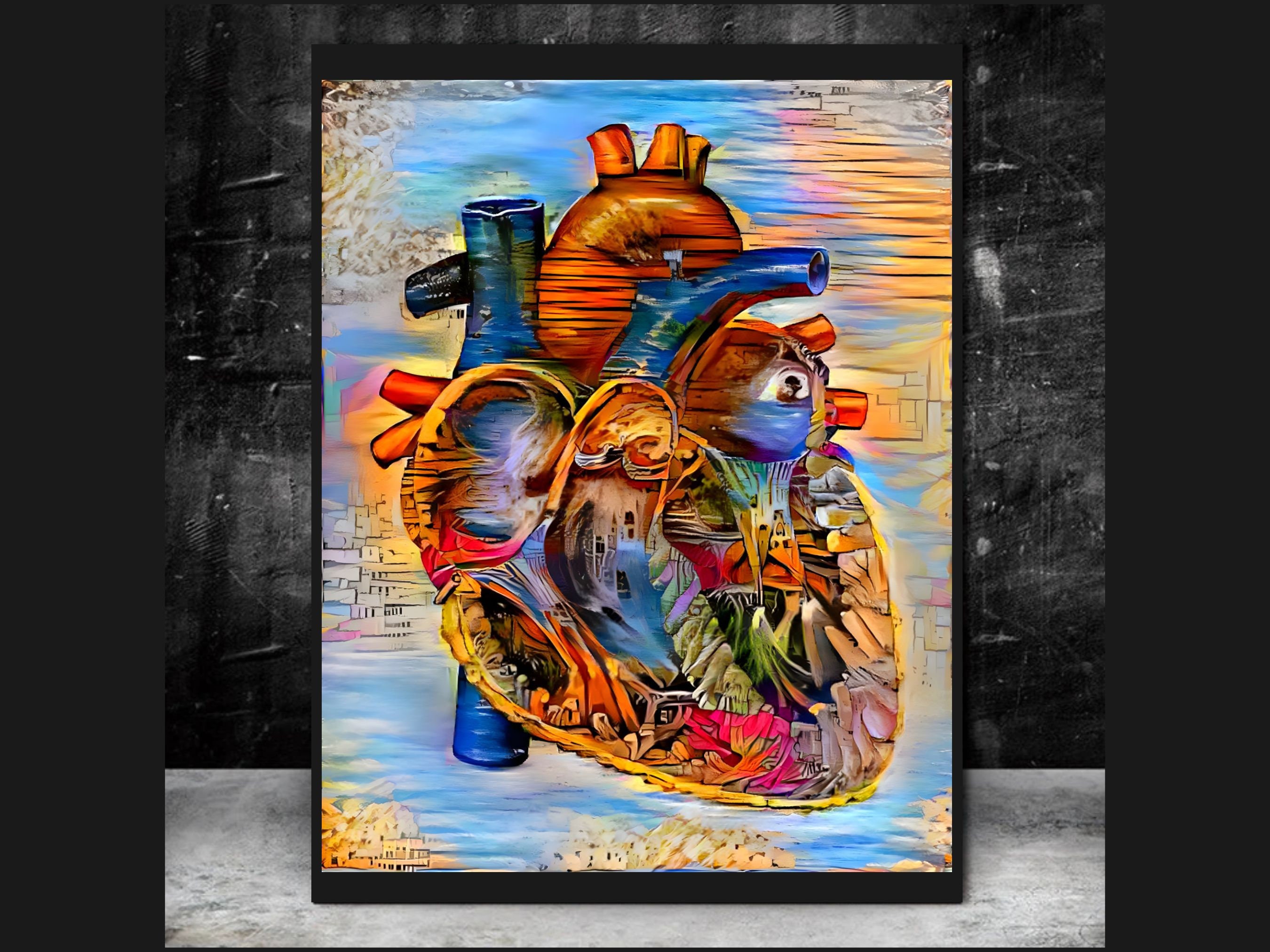 Heart Cardiac Anatomy Canvas Color Radiology Art Science - Etsy