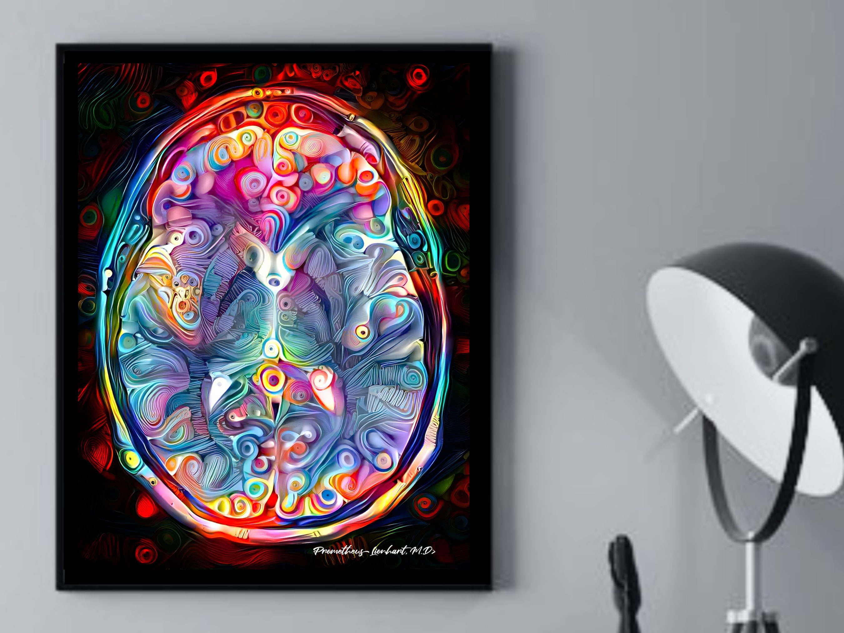 Brain Anatomy Art Canvas Rainbow Axial Radiology Wall Art - Etsy