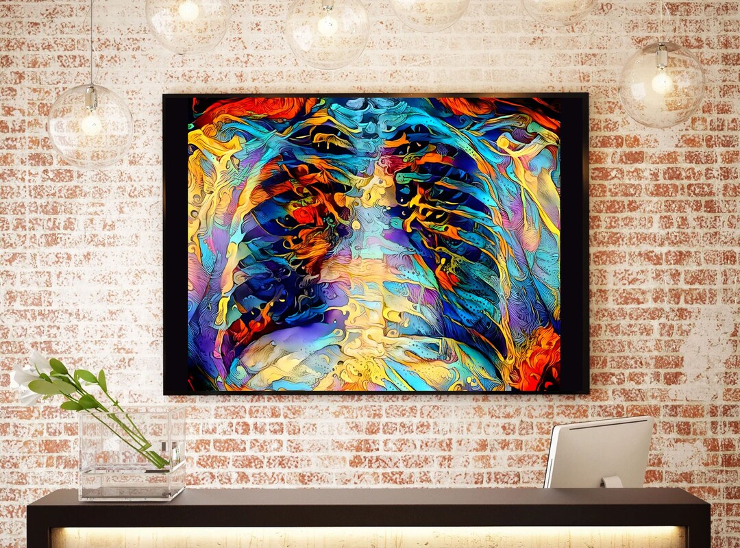 Chest Anatomy in Bright Color, Canvas, Anatomy Art, Radiology Wall Art ...
