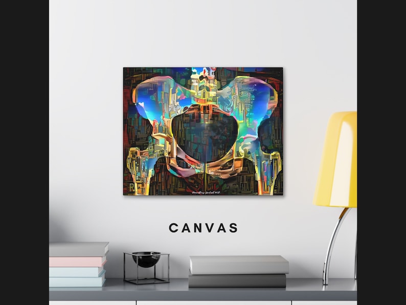 Pelvis Anatomy in Bright Color, Canvas or Acrylic, Anatomy Radiology ...