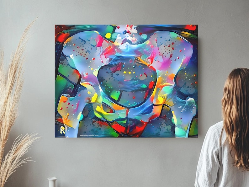 Pelvis Anatomy Wall Art - Bright Color Canvas Print for Medical ...