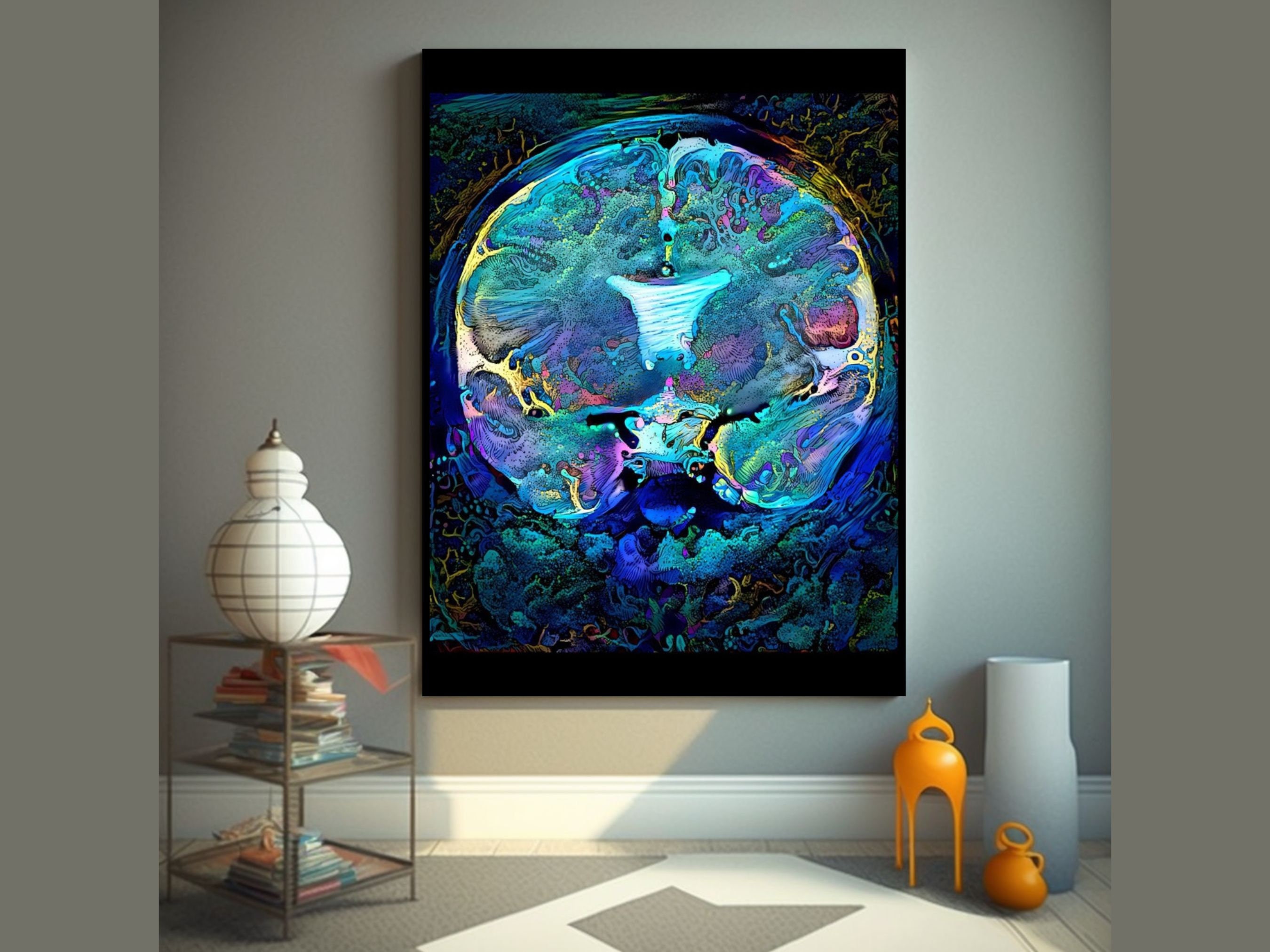 Brain Anatomy Art Ready to Hang Canvas Radiology Wall Art - Etsy