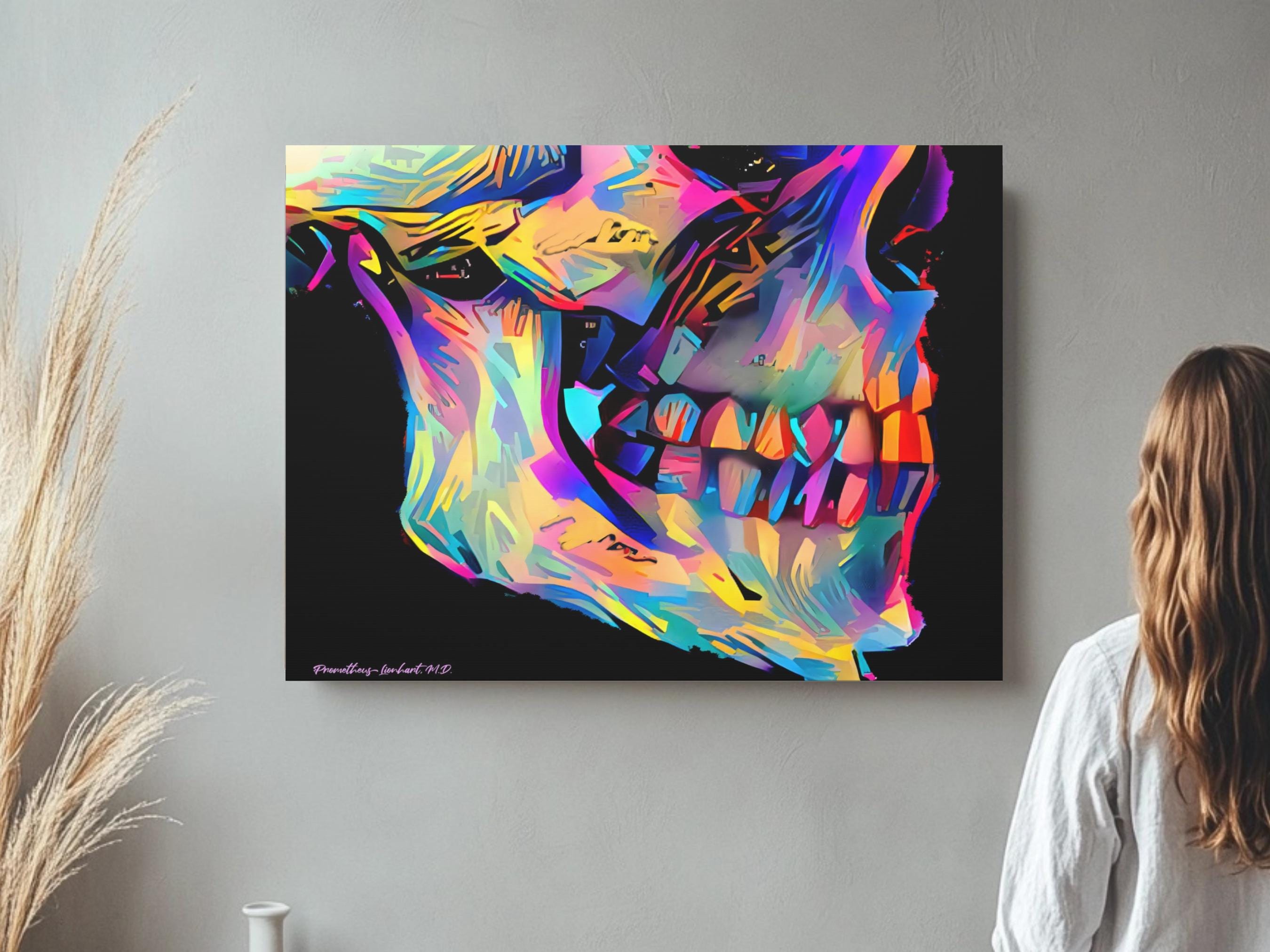 Dental Anatomy in Pop Art Style, Canvas Radiology Dentistry Oral ...