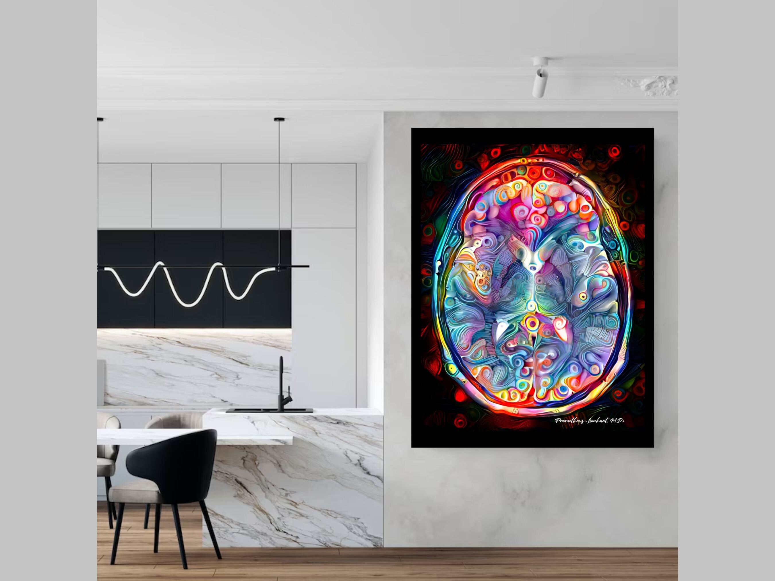 Brain Anatomy Art Canvas Rainbow Axial Radiology Wall Art - Etsy