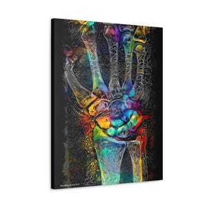 Wrist Anatomy in Bright Color,"slac Wrist", Canvas, Anatomy Art ...