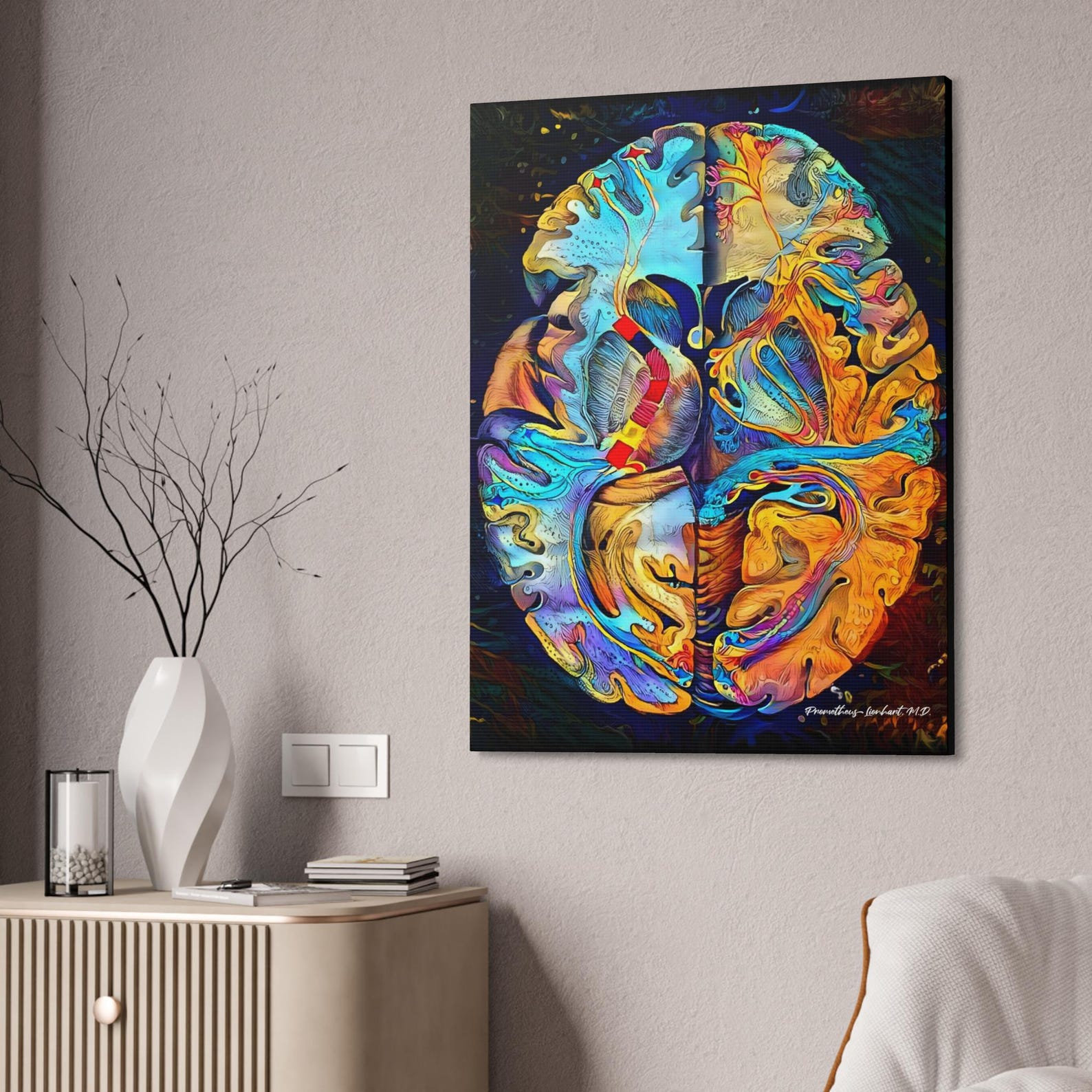 Brain Anatomy Art, Canvas or Acrylic, “alba Materia Cerebri” Doctors ...