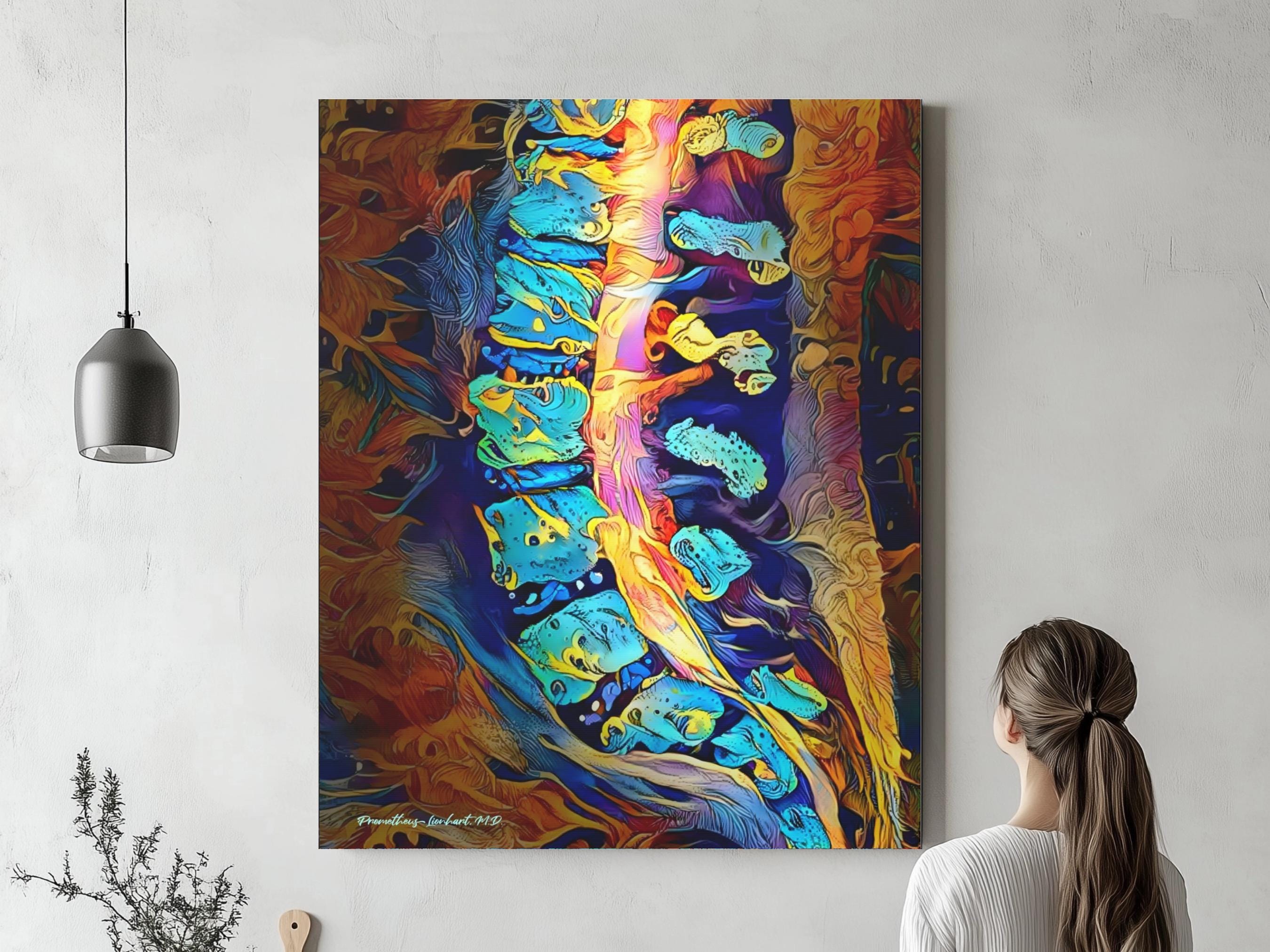 Spine Anatomy Canvas, Poster, or Acrylic Glass, Wall Art for Spine ...