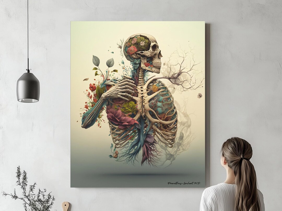 Resumo Anatomia Humana, Tela Pronta para Pendurar - Arte de Esqueleto ...