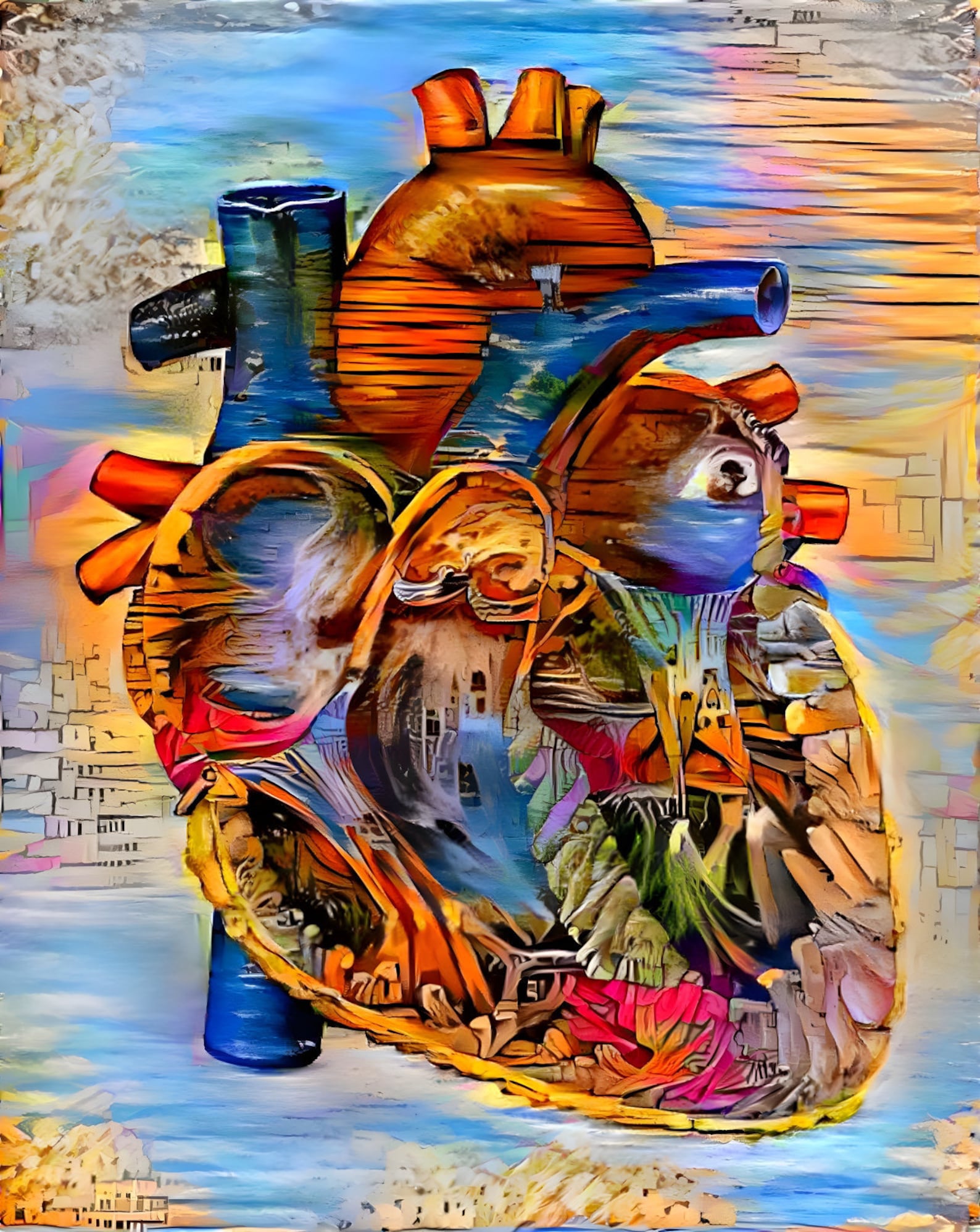 Heart Cardiac Anatomy Canvas Color Radiology Art Science - Etsy