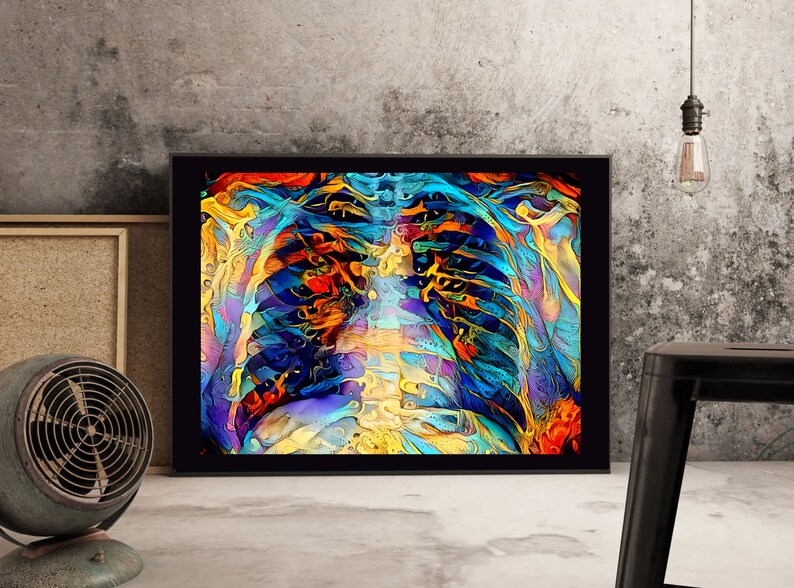 Chest Anatomy in Bright Color Canvas Anatomy Art Radiology - Etsy