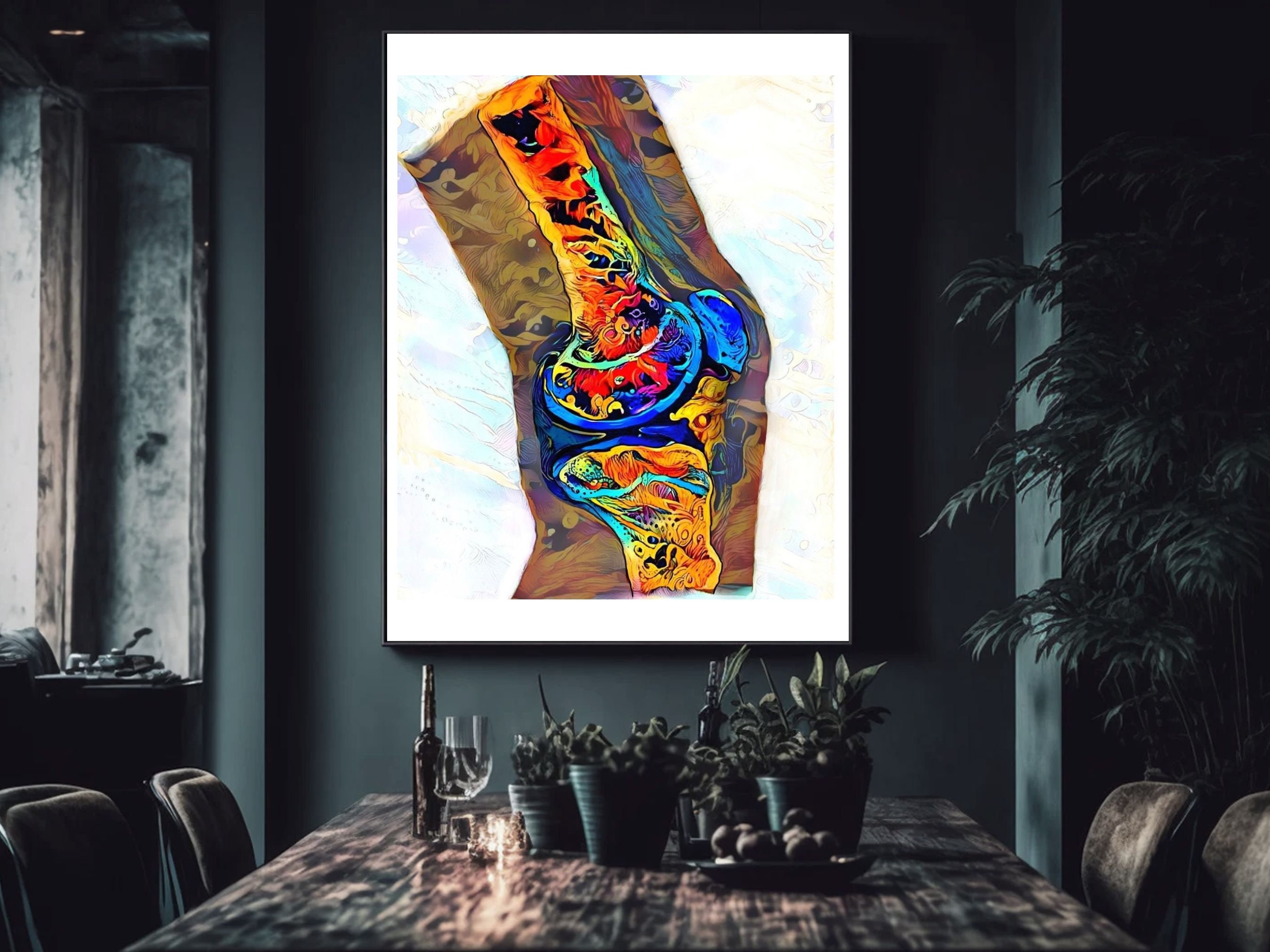 Knee Anatomy in Bright Color Canvas Anatomy Orthopedics - Etsy