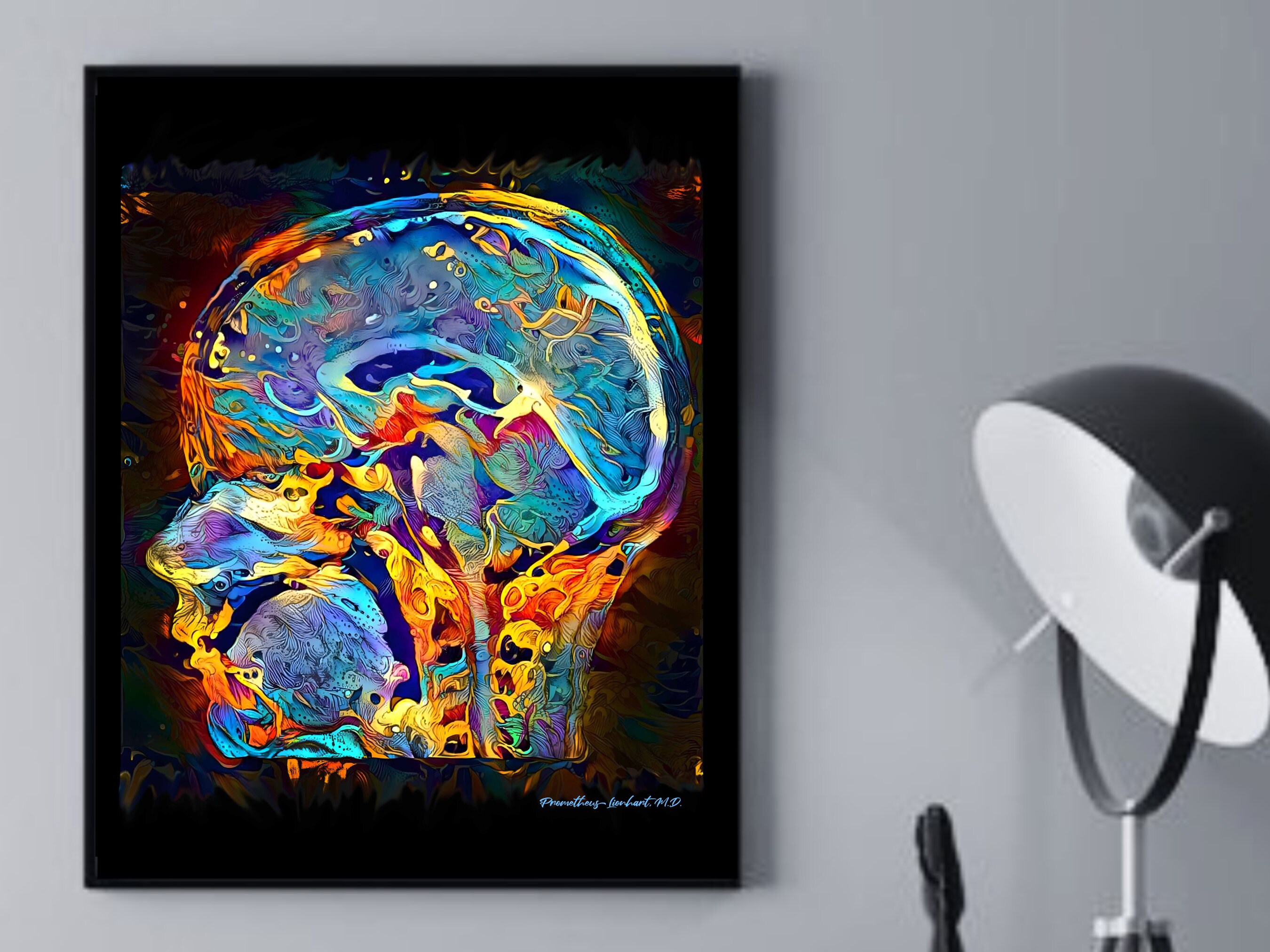 Brain Anatomy Ocean Version Ready to Hang Canvas Radiology - Etsy