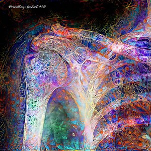 Shoulder Anatomy in Bright Color Ready to Hang Canvas Anatomy ...