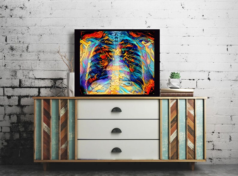 Chest Anatomy in Bright Color Canvas Anatomy Art Radiology - Etsy