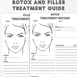 Botox and Filler Client Record| Three Different Versions | for Nurses ...