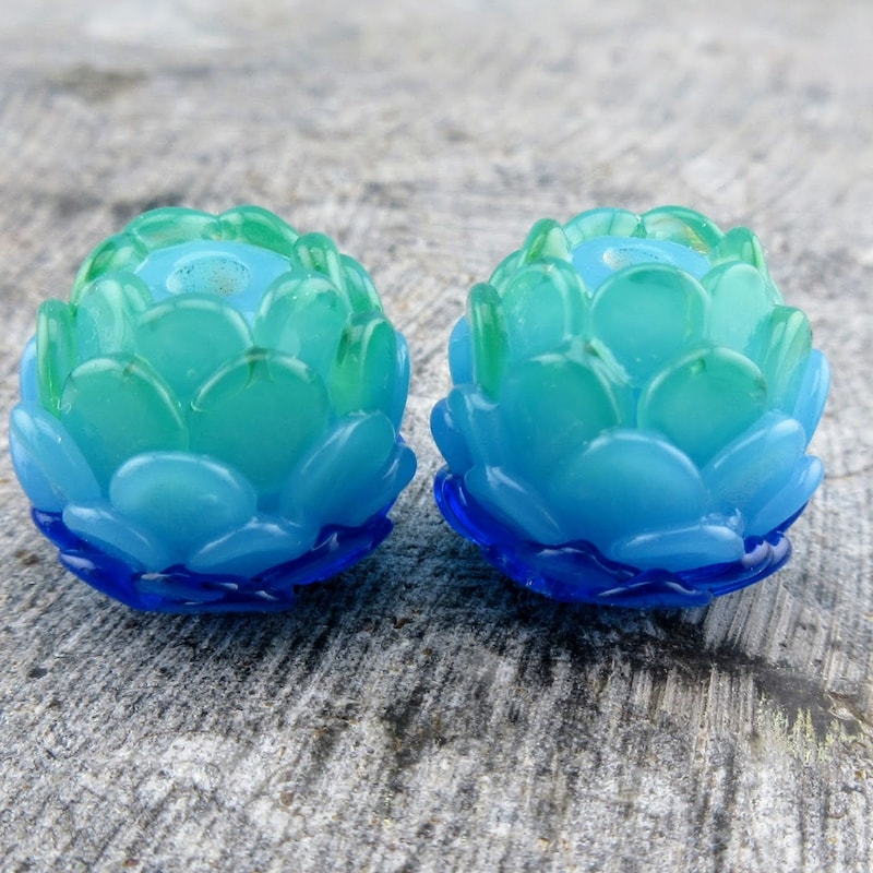 Blue Flower Beads - Etsy