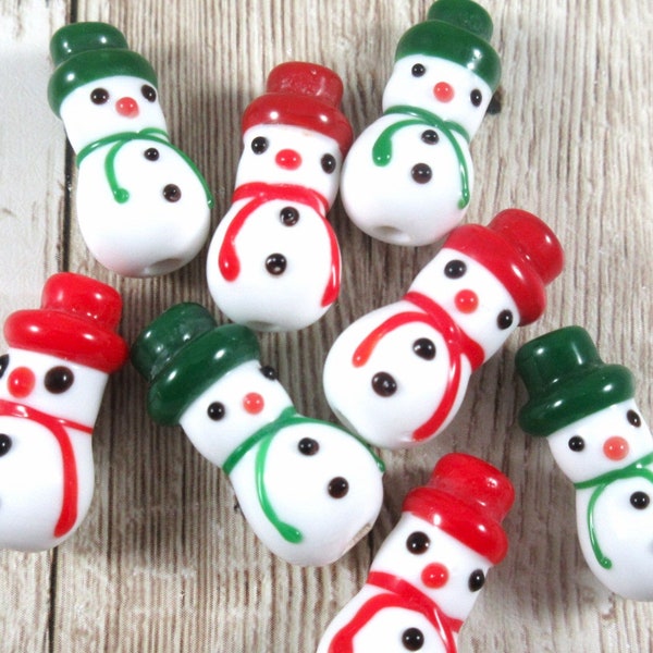 Glass Snowman Bead - Etsy