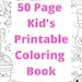 Kids Printable Coloring Book - Etsy