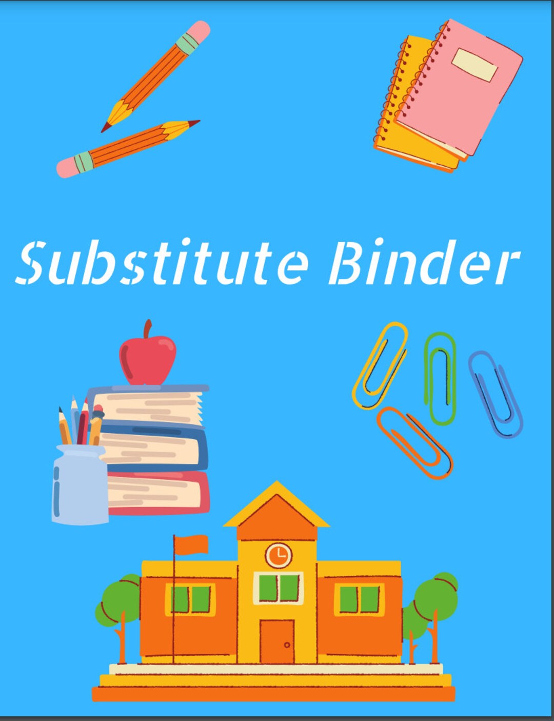 School Substitute Binder - Etsy