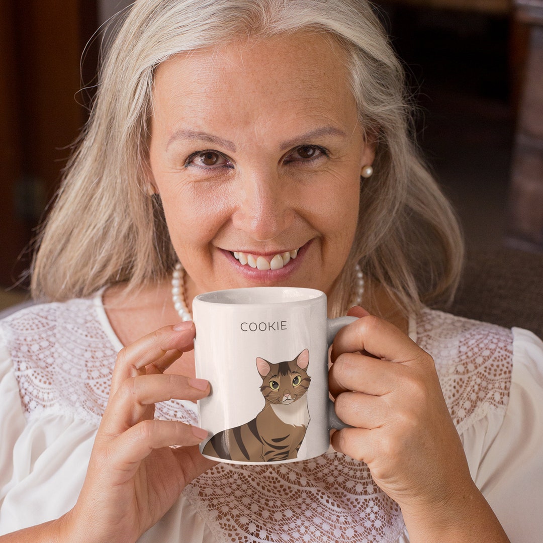 Custom Cat Mug, Cat Picture Mug,cat Coffee Mug Personalized, Cat Face ...