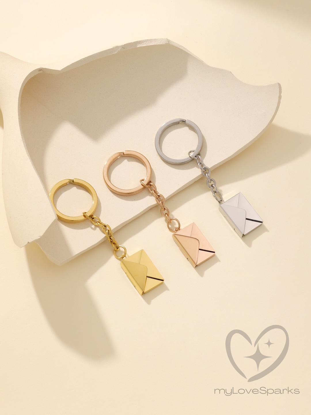 Custom Engraving Keychain, Personalized Mail Envelope Keychain, Love ...