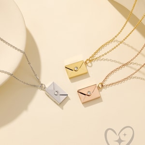 Custom Engraving Necklace, Personalized Mail Envelope Necklace, Love ...