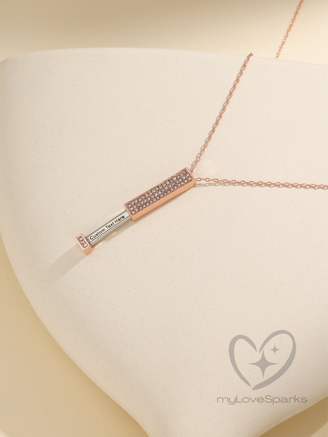 Custom Engraving Necklace, Personalized Dainty Necklace, Love Letter ...