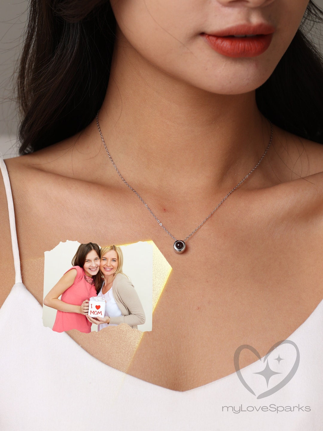 Personalized Picture Inside Jewelry, Custom Projection Picture Necklace ...