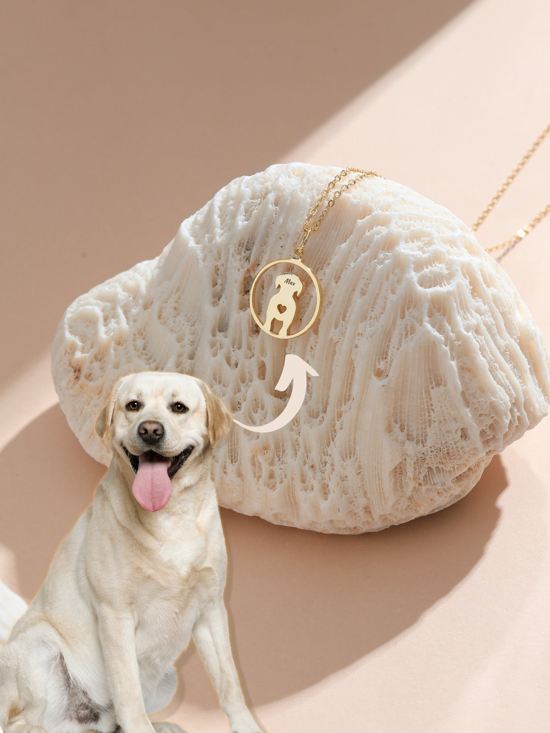 Custom Dog Necklace With Name, Dog Silhouette Christmas Ornament Shaped ...