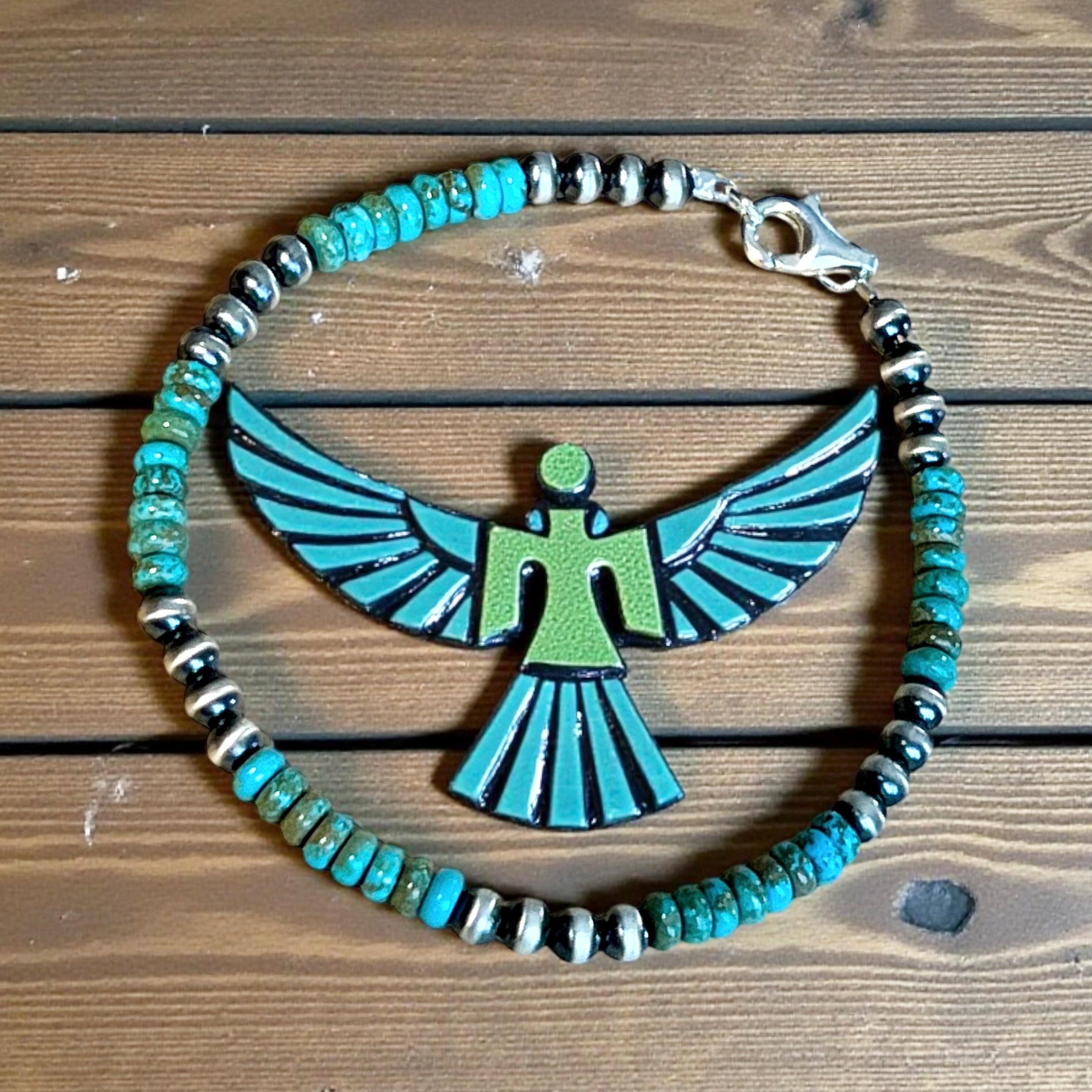Navajo Pearl Rondelle Turquoise Sterling Silver Stacking Bracelet ...