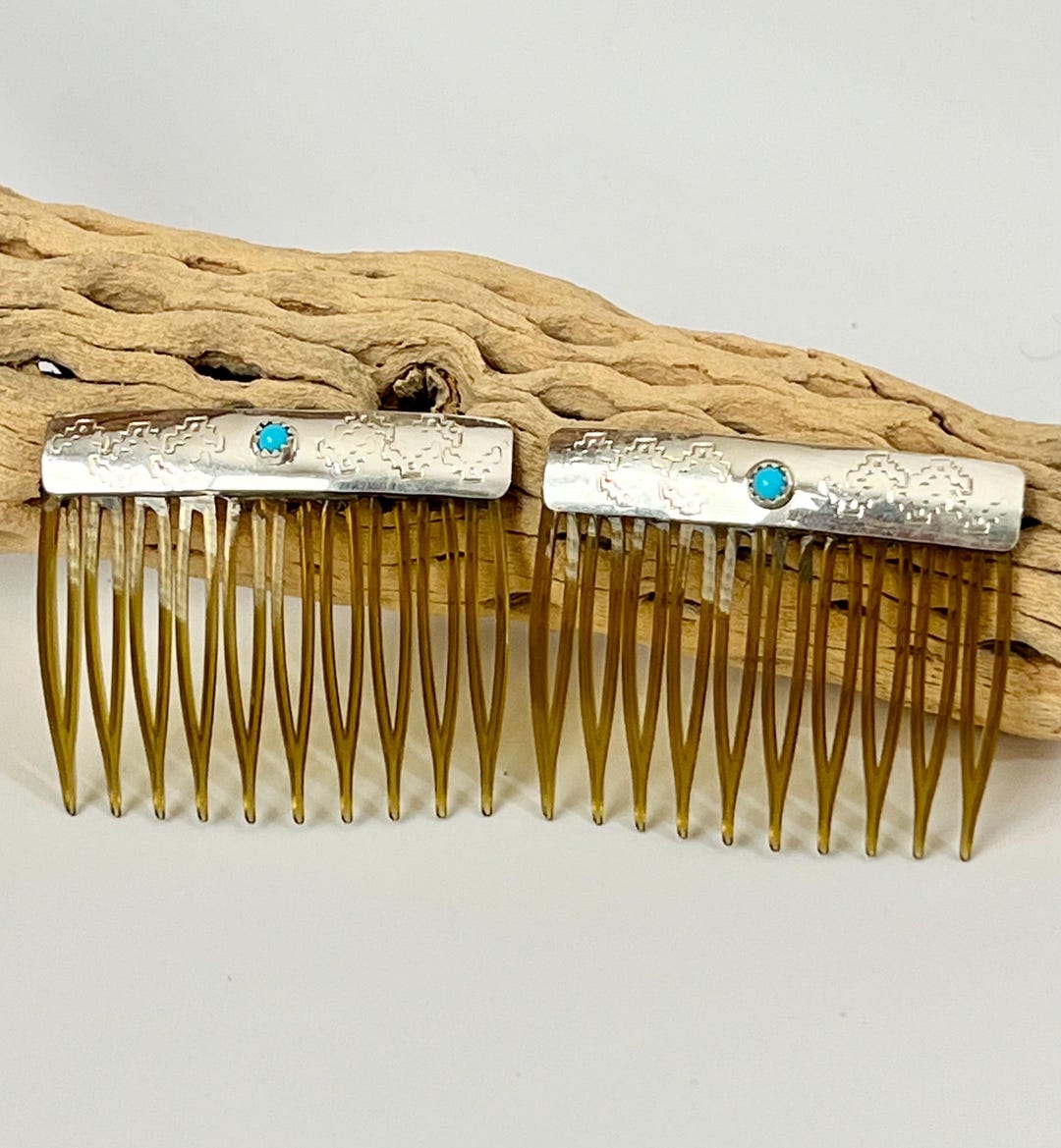 Navajo Stamped Sterling Silver and Sleeping Beauty Turquoise Jennie ...