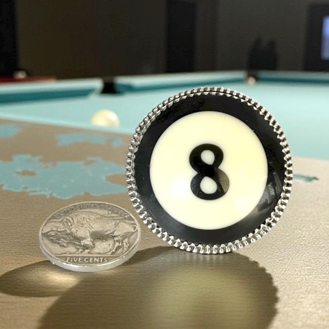 Sterling Silver Pool Ball 8 Ball Ring - Handmade Billiard Jewelry - Etsy