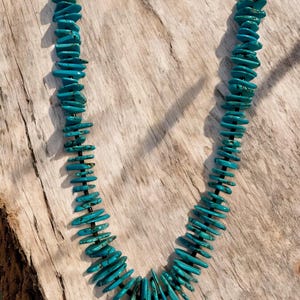 Santa Domingo Ray Lovato Turquoise Slab Necklace With Heishi Pen Shell ...
