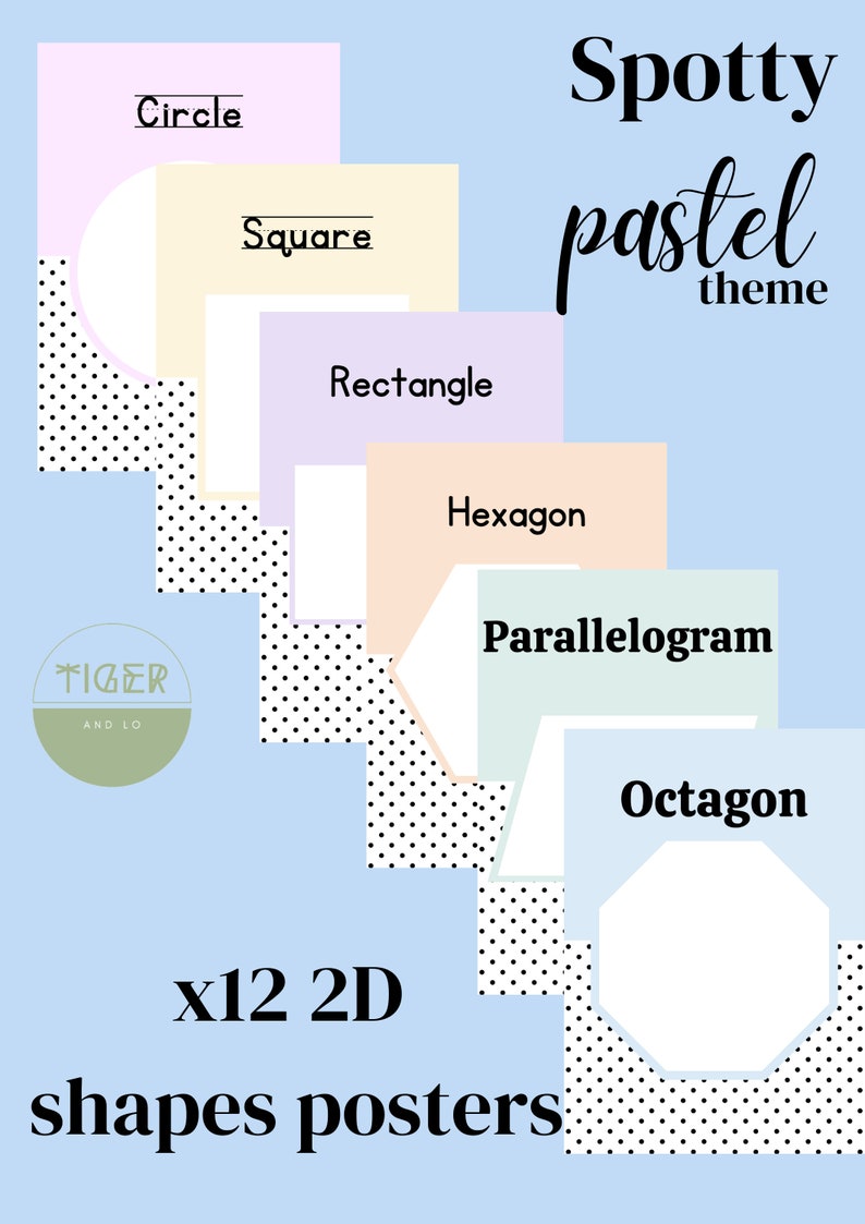 Printable Shape Posters 2d And 3d Shapes Modern Classroom Decor Etsy