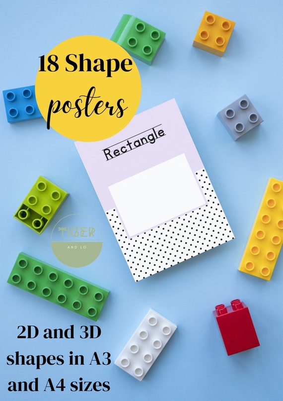 PRINTABLE Shape Posters 2D and 3D Shapes Modern Classroom - Etsy Australia