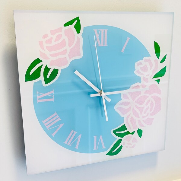 Rose Wall Clock - Etsy